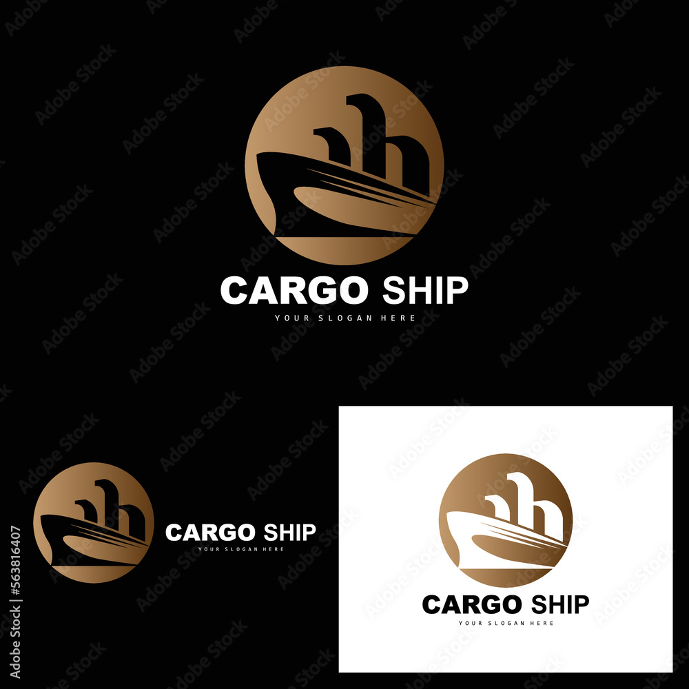 Cargo Ship Logo, Fast Cargo Ship Vector, Sailboat, Design For Ship ...
