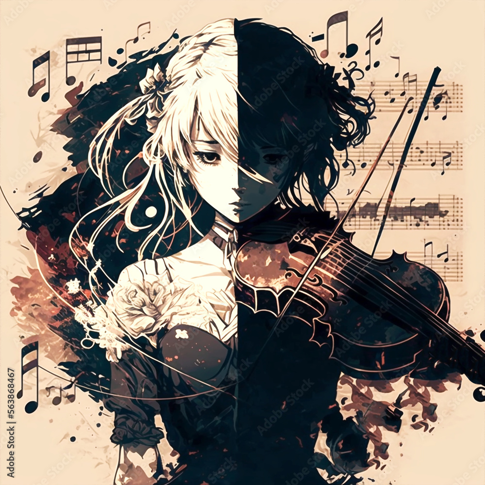 Anime Person Playing Violin