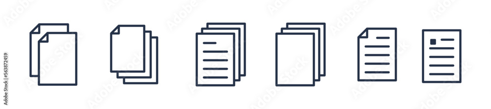 Paper documents icons. Lineicons set. Vector illustration Stock Vector ...