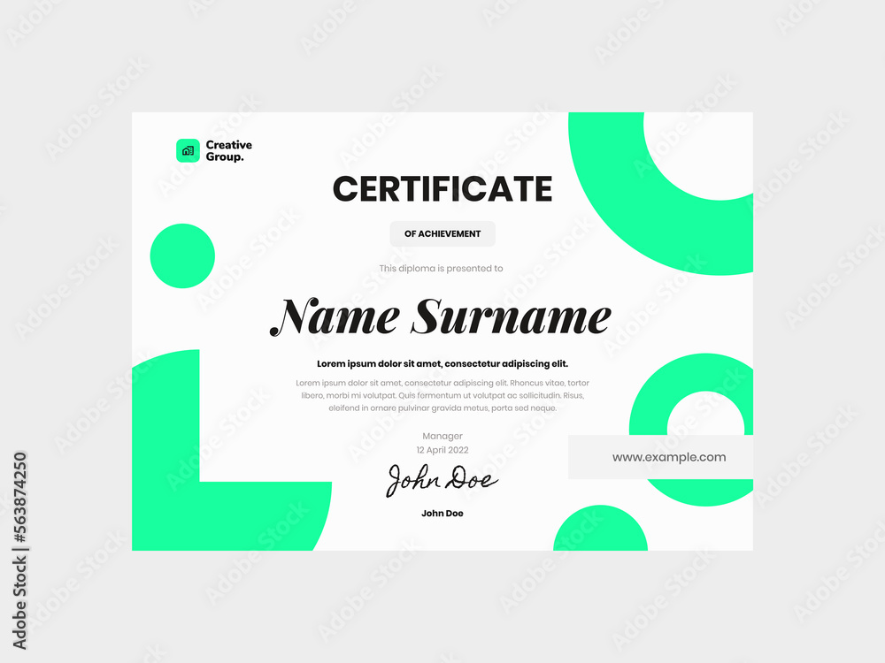 Green Circle Elegant Certificate Template. This design exudes ...