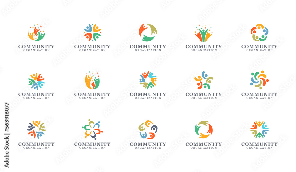เวกเตอร์ Stock Modern creative community logo. community logo template ...