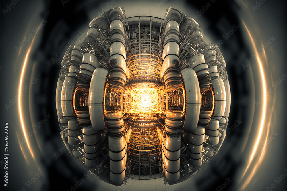 Nuclear fusion, tokamak magnetic field to confine plasma in the shape ...