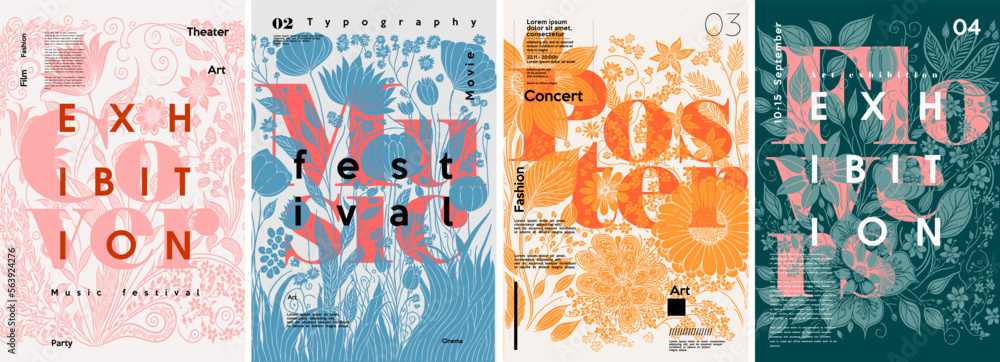 Flowers background. Inscription in flowers. Typography posters design ...