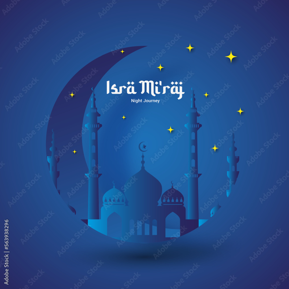 Al-Isra Mi'raj theme background design. Suitable for Poster, Banners ...