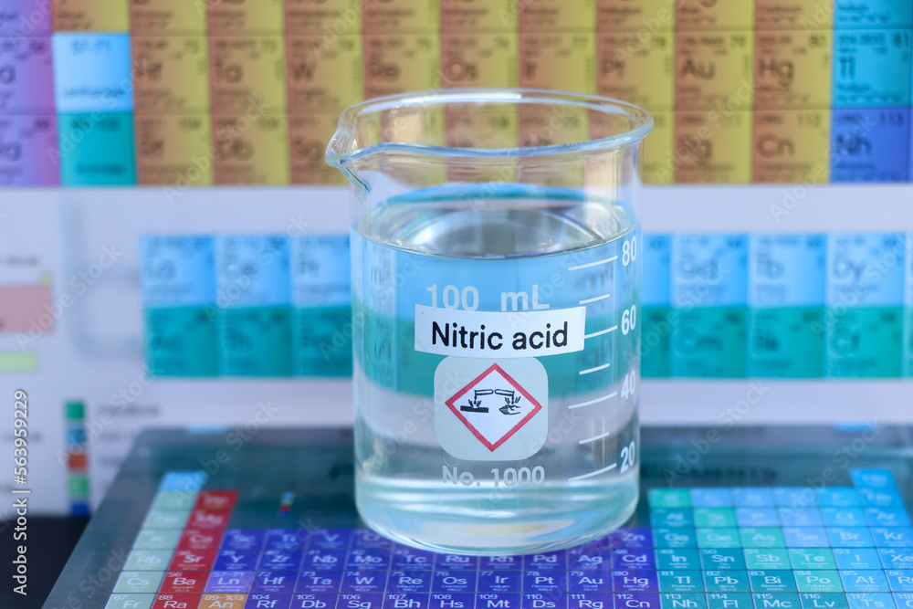 nitric acid and periodic table of elements Stock Photo | Adobe Stock