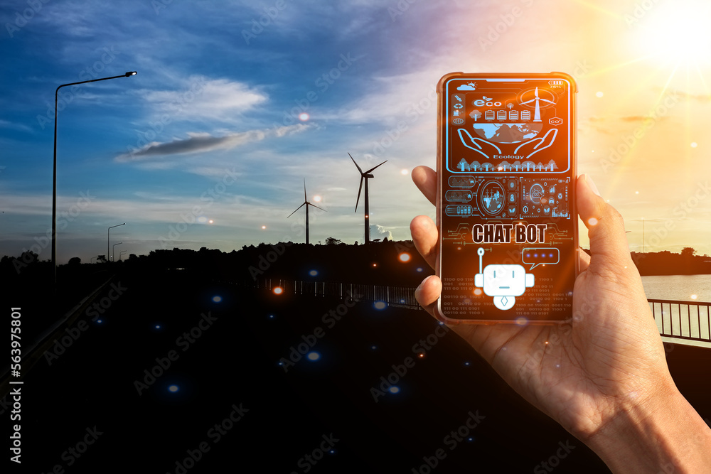 ChatGPT BOT Chat with AI or Artificial Intelligence. Man chatting with ...