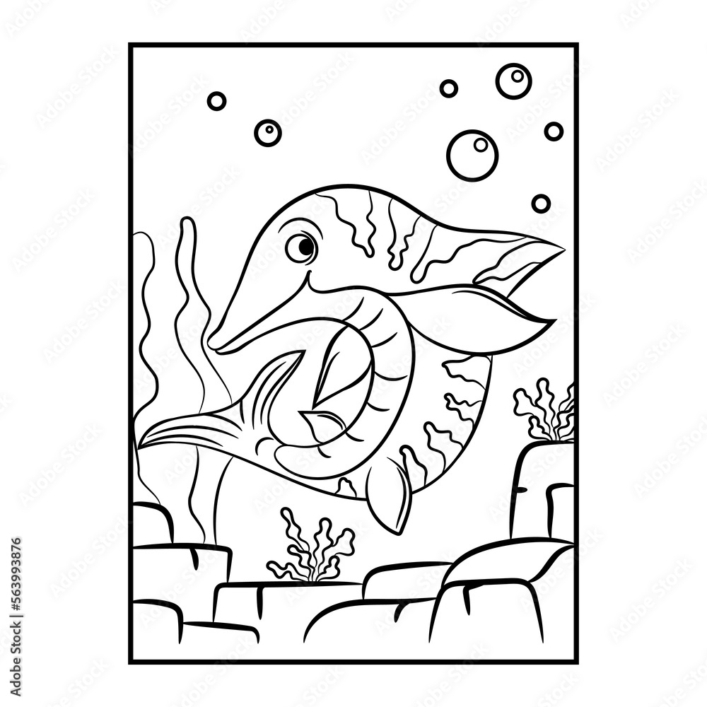 Dinosaur coloring page. Kids preschool activity coloring template Stock ...