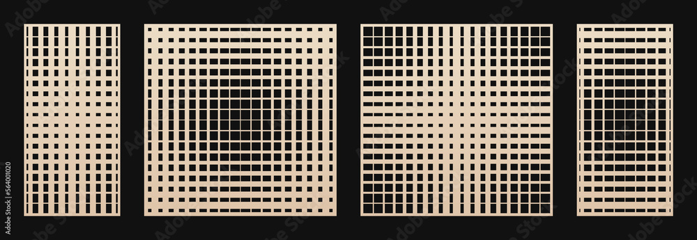 Laser cut panel set. Abstract geometric patterns collection with lines ...