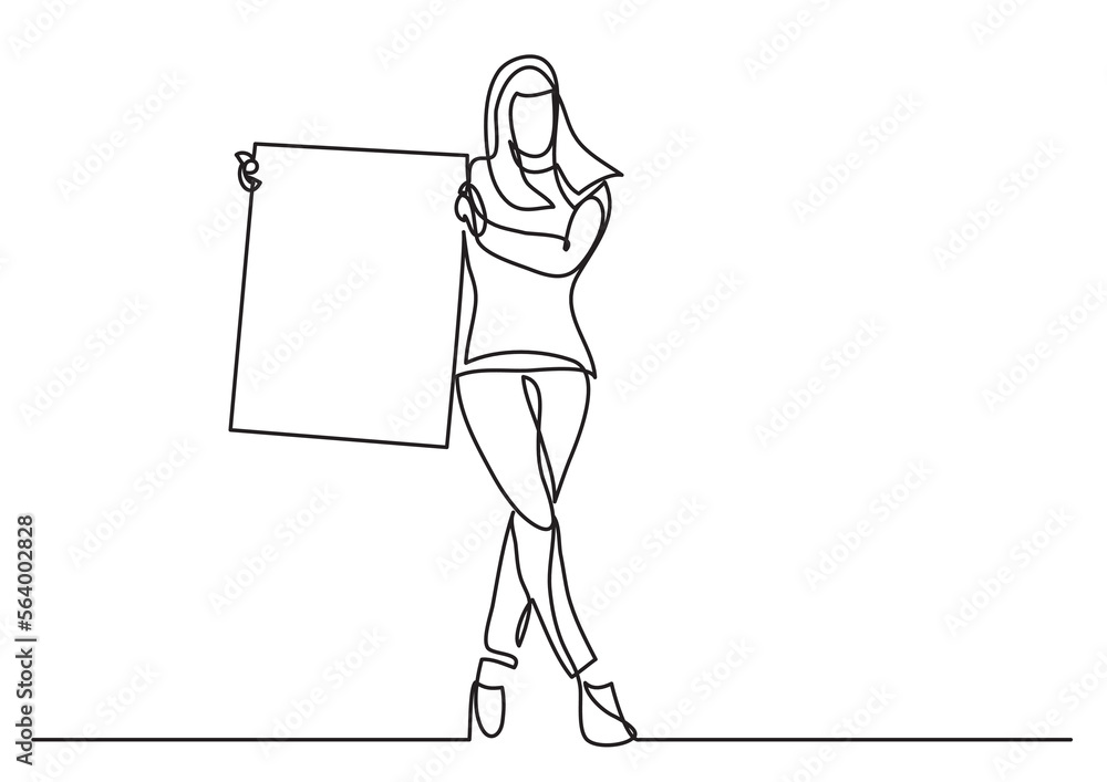 continuous line drawing vector illustration with FULLY EDITABLE STROKE ...