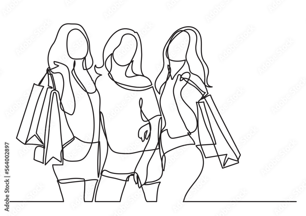 continuous line drawing vector illustration with FULLY EDITABLE STROKE ...
