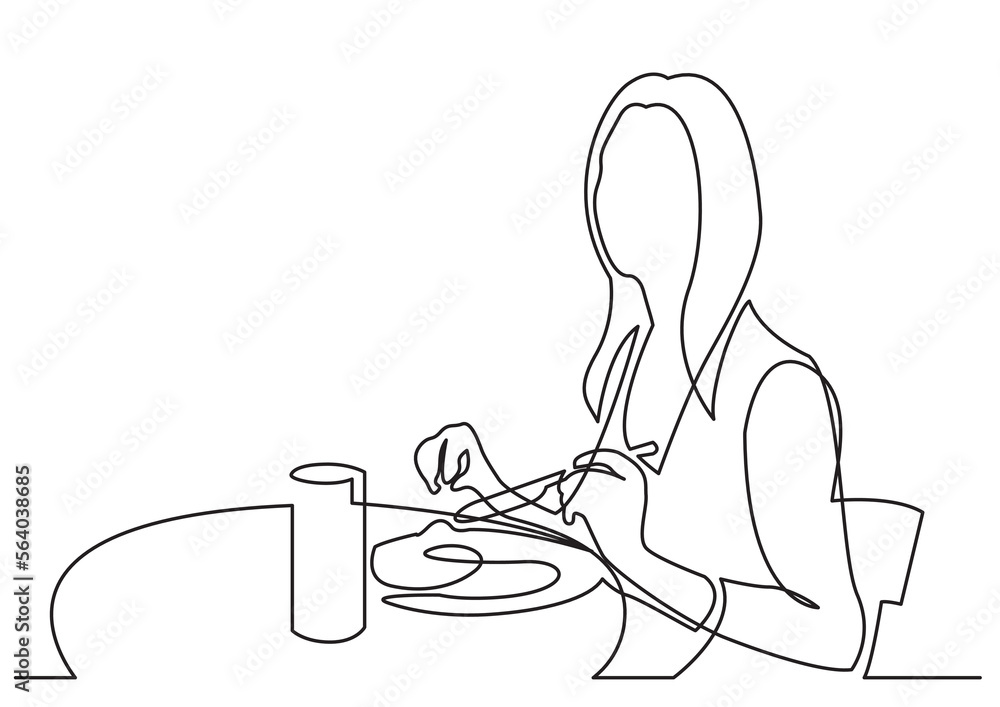 continuous line drawing vector illustration with FULLY EDITABLE STROKE ...