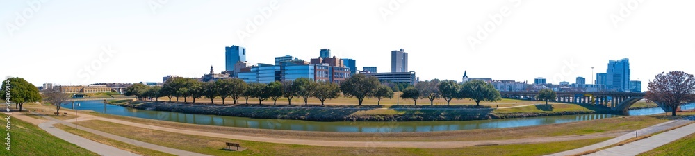 Fort Worth panoramic city skyline and building architecture over ...