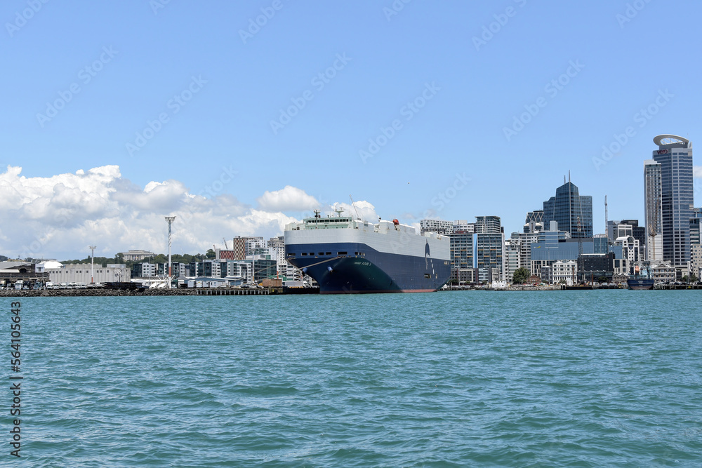 Trans Future 5 vehicles carrier ship at Ports of Auckland, cargo vessel ...