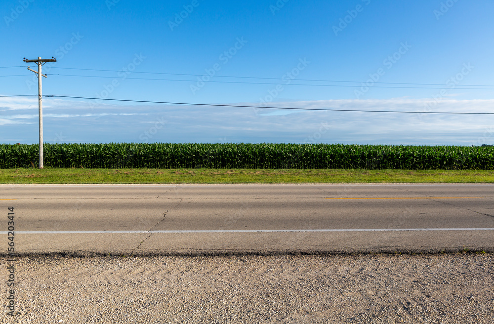 American Country Road Side View Stock Photo | Adobe Stock