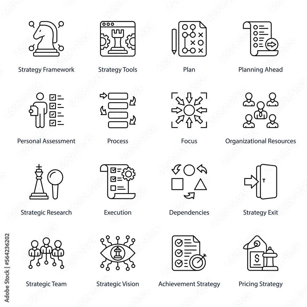 Vector de Stock Strategy Framework, Strategy Tools, Plan, Planning ...
