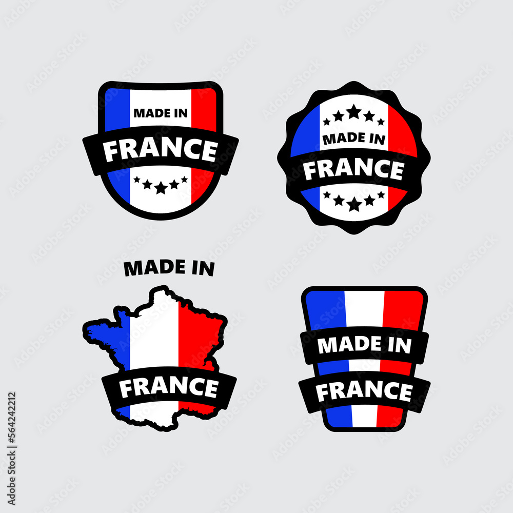Made in France label set. Made in France stamp. Big set of labels ...