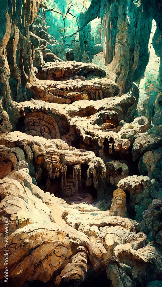 Mayan civilization forest land cave illustration art Generative AI ...