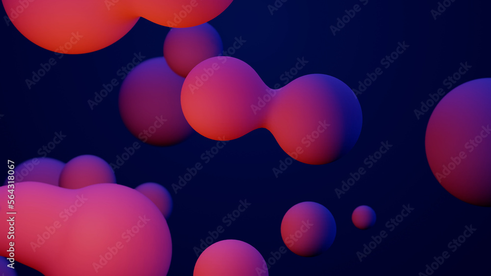 Ilustración de Stock Metaverse 3d render morphing animation pink purple ...