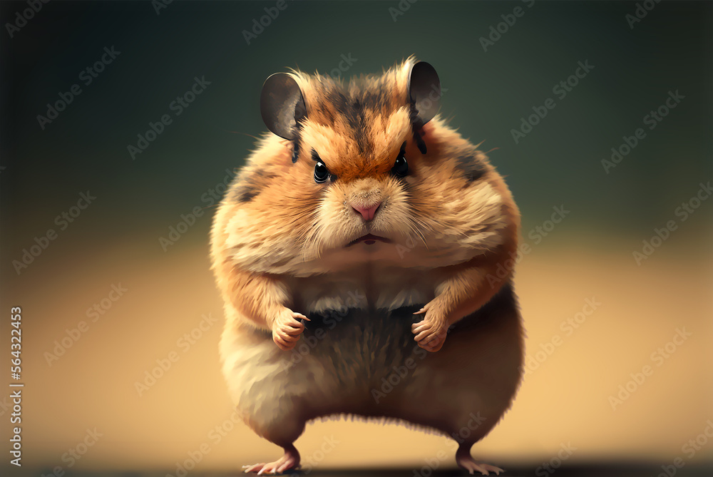 ภาพประกอบ Stock angry hamster wants to beat you up on a simple ...