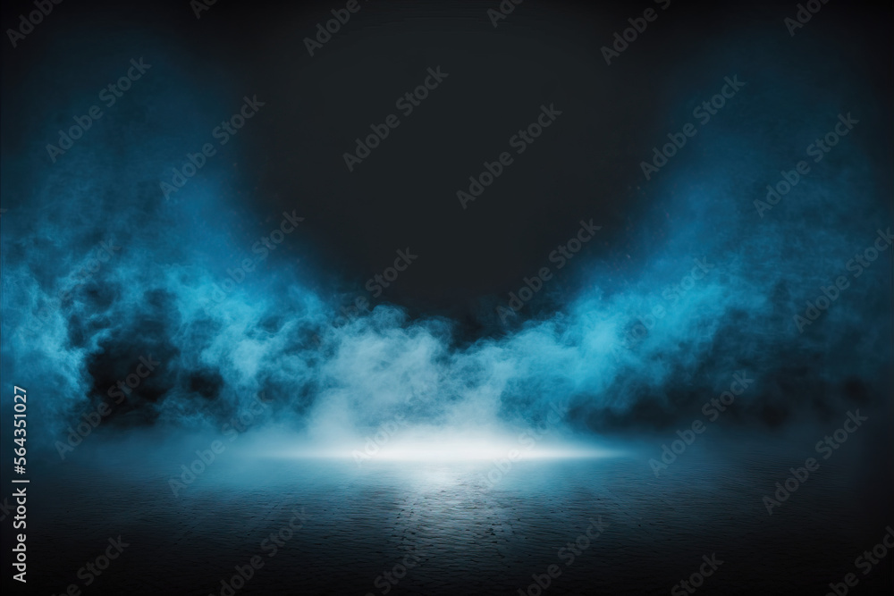 dark blue foggy background. presentation. product presentation Stock ...