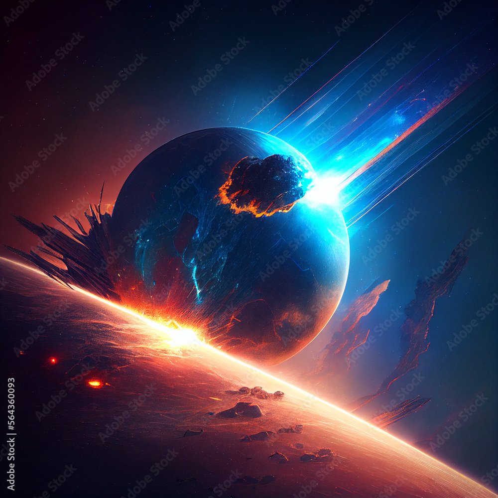 Beautiful Cartoon Planet Explosion - An Artistic and Colorful Artwork ...