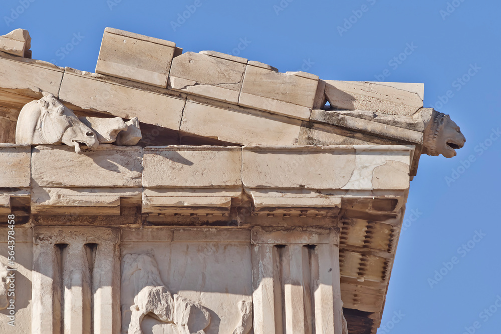 Detail of Parthenon pediment with the horses of the Sun God. The famous ...