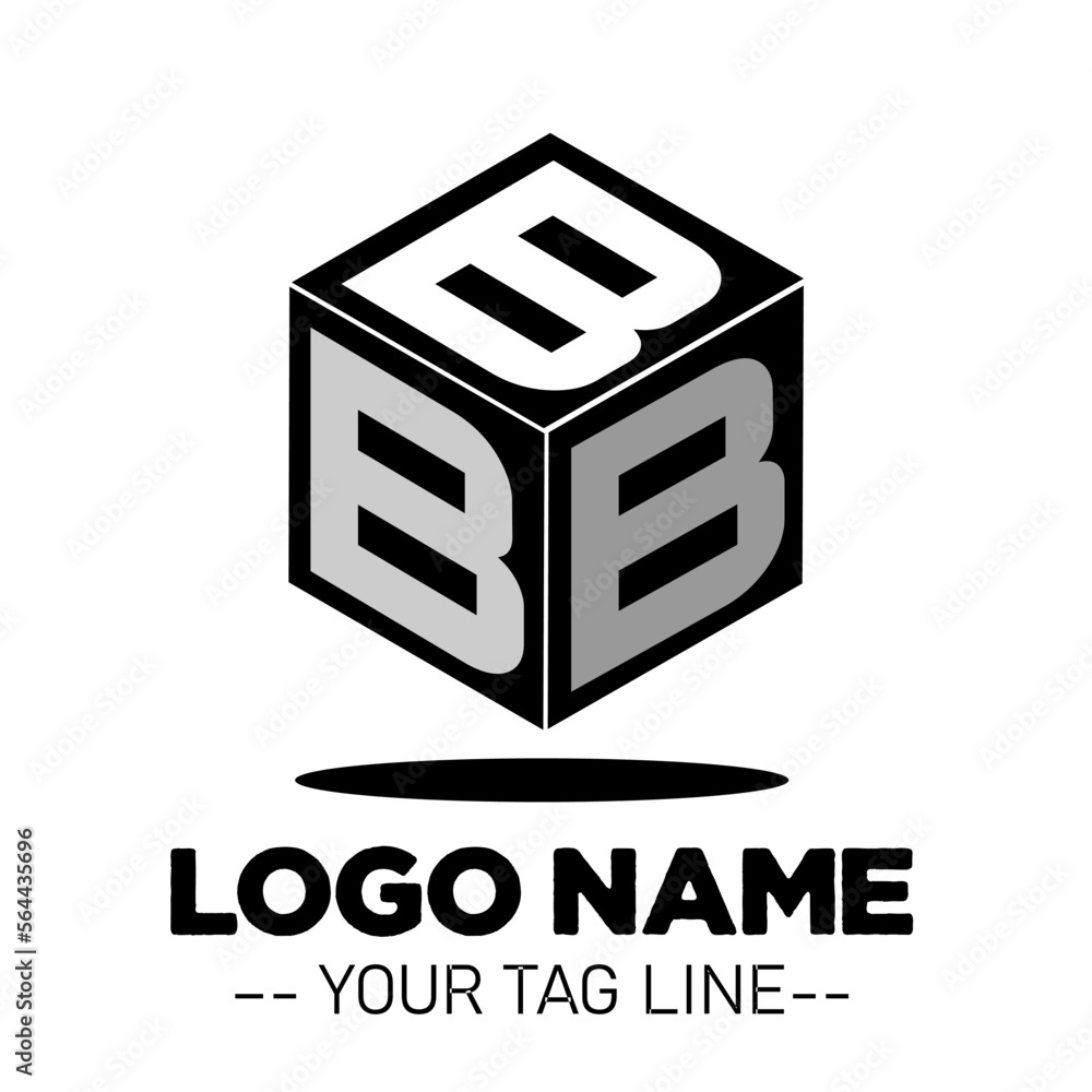 Template cube logo balck and white colour for company branding by ...
