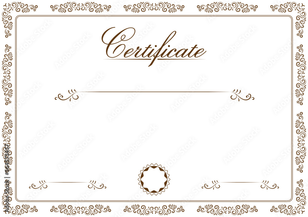 A4 size vintage style certificate vector design with hand drawn ...