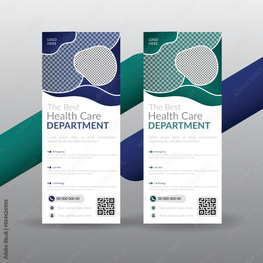 Healthcare and medical roll up design, standee banner template for ...