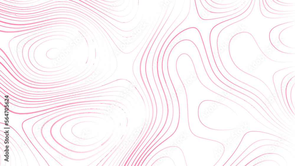 Abstract pink topographic map, vector background with height lines ...