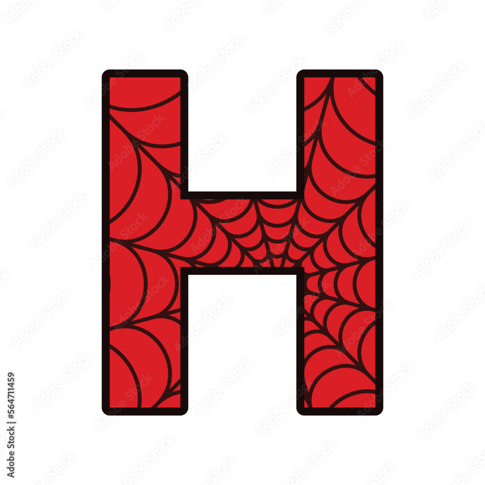 Spider alphabet letter H Stock Vector | Adobe Stock