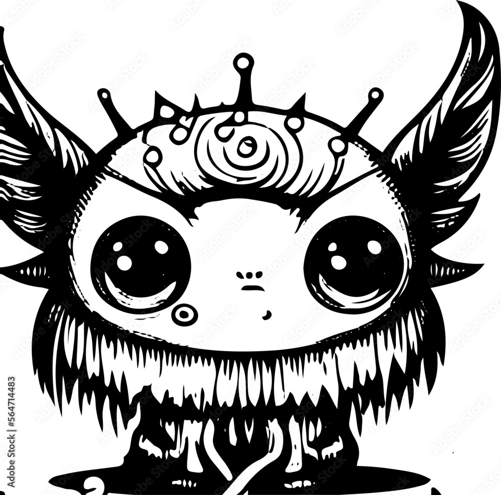 cartoon, cute, monster, eyes, graphics, illustrations, creature ...