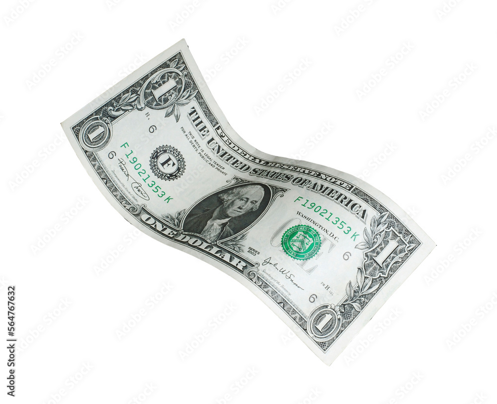 One dollar bill isolated on layered png format background. Stock Photo ...