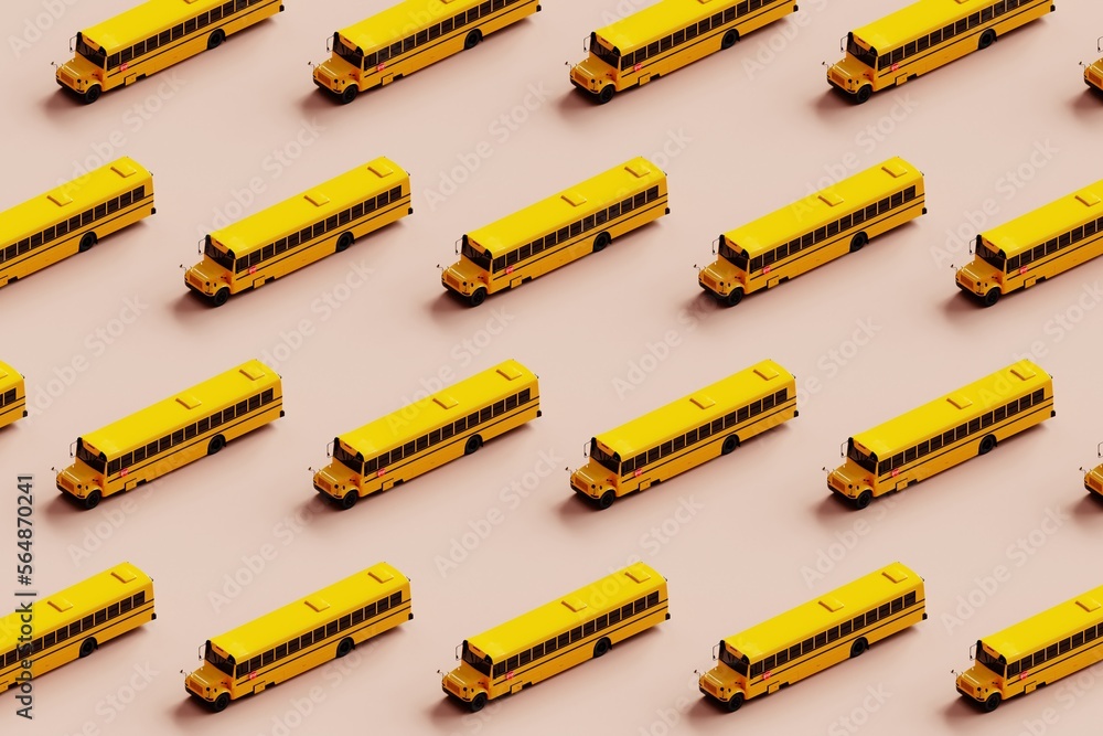 Classic yellow school bus 3d pattern. Stock Photo | Adobe Stock