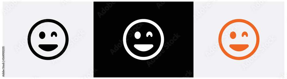smiley face emoticon. happy face emoticon line art style for your app ...