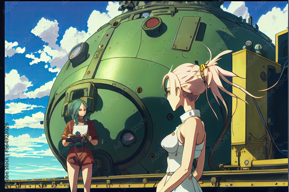 Scientist in a lab looking into an experiment in a water tank, fantasy ...