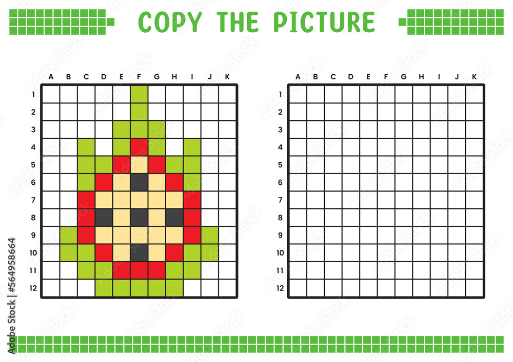 Copy the picture, complete the grid image. Educational worksheets ...