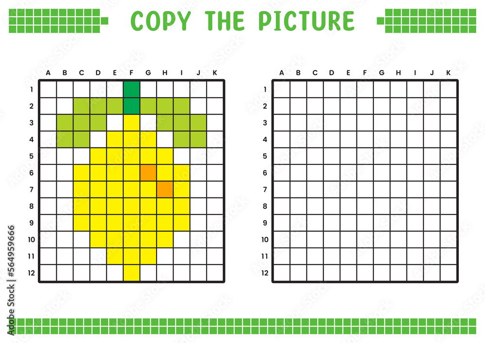 Copy the picture, complete the grid image. Educational worksheets ...