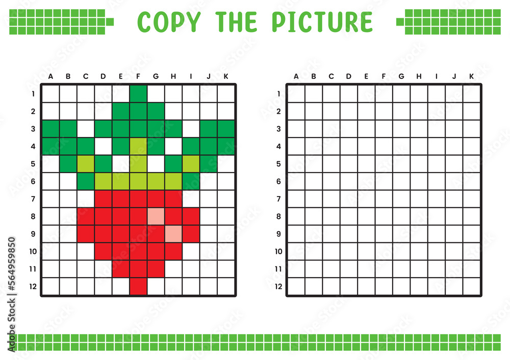 Copy the picture, complete the grid image. Educational worksheets ...