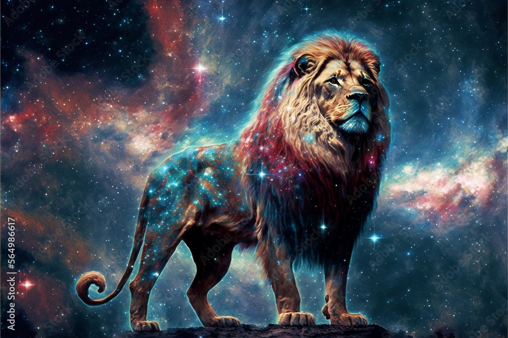 Powerful Epic Legendary Lion in Universe. Spiritual Animal Awakening ...
