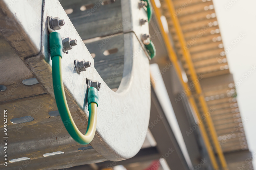 Photo Stock Electrical Wire way and Cable Ladder install at outdoor ...