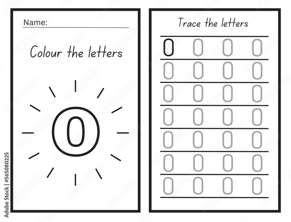 letter O coloring and tracing practice Worksheet for learning the ...