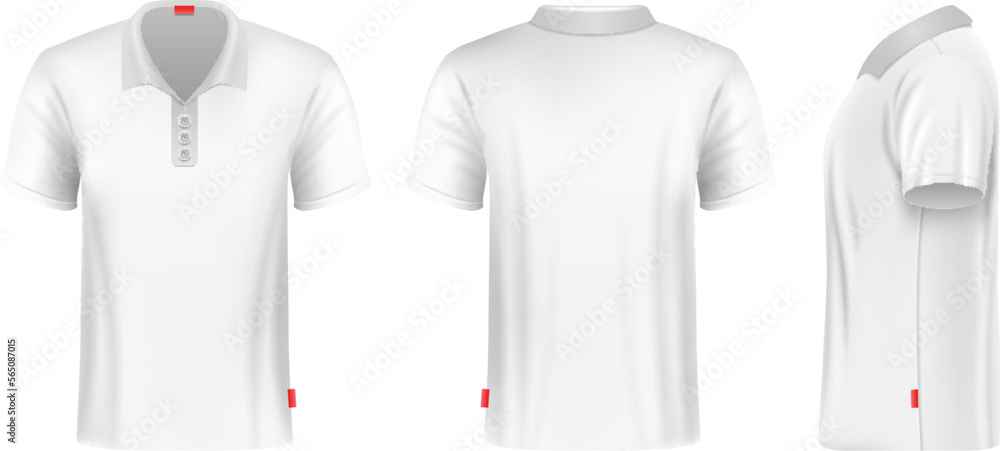 Blank t-shirt mockup. Realistic clothing front and back view Stock ...