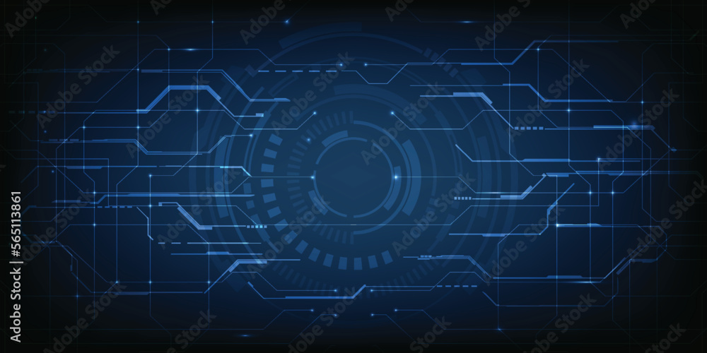 Vector illustrations of abstract blue futuristic digital high ...