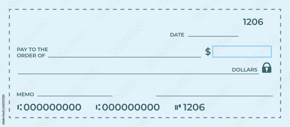 Blank bank cheque template design. Bank check template Stock Vector ...