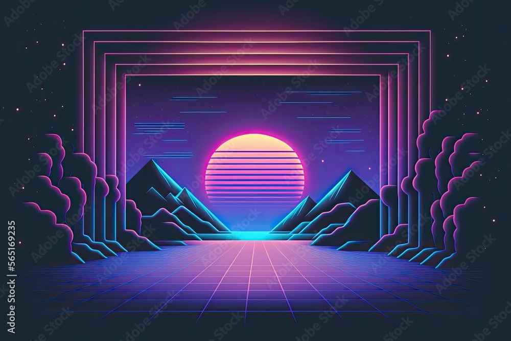 retro vaporwave vector art Stock Illustration | Adobe Stock