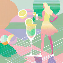 Retro Lady Beach Ball Free Stock Photo - Public Domain Pictures