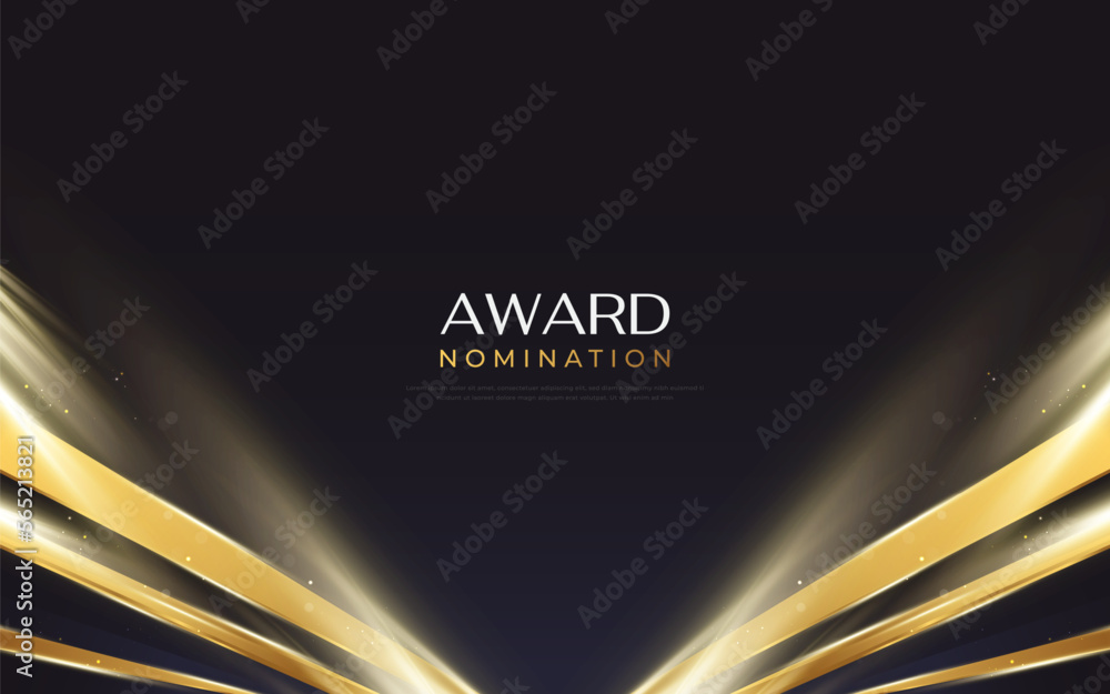 Luxury and Elegant Blue and Gold Background with Golden Light and Paper ...