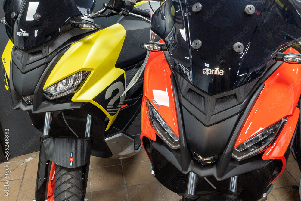Gilera sr gt brand logo and text sign of bike scooter dealership shop ...