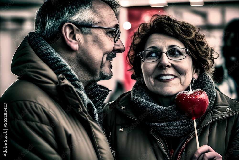 Intimate portrait of happy married couple in love, two middle-aged ...